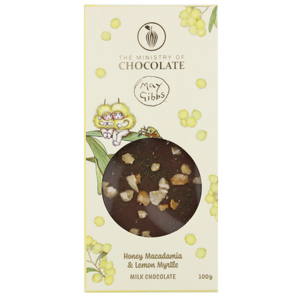 MOC x May Gibbs Honey Macadamia & Lemon Myrtle Milk Chocolate Bar ...